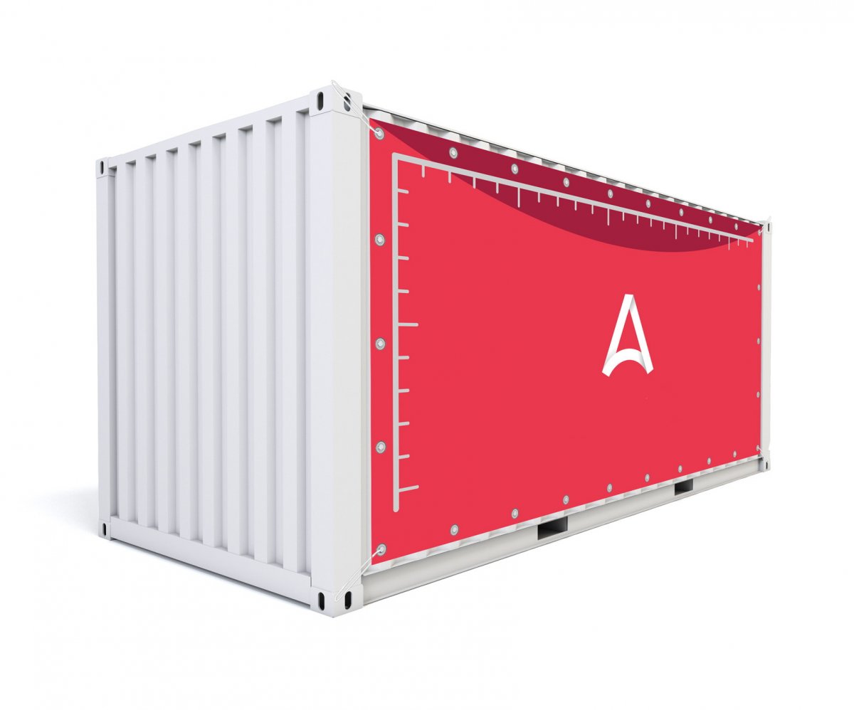 Container 40 fods banner 1185 x 235 cm - Flag og banner - Auto House ...